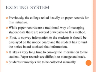 Design and Implementation of Student Profile and Placement management ...