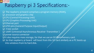 raspberry pi 3 using 37 sensors | PPT