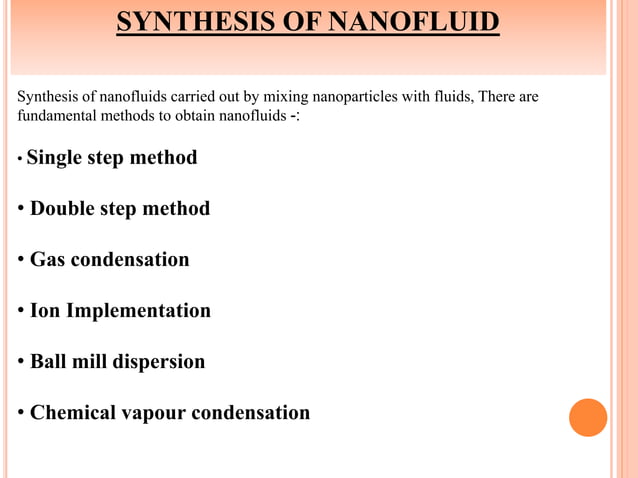 ppt on characterization and synthesis of nanofluid with base fluid ...