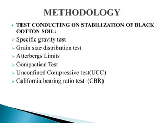 STABILIZATION OF BLACK COTTON SOIL | PPTX