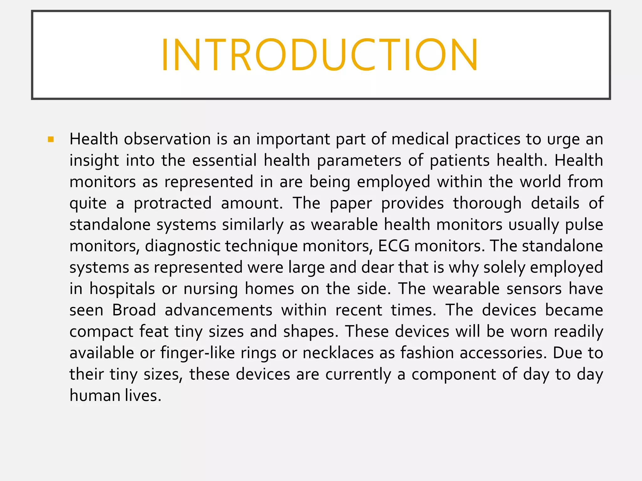 Implementation Of Real Time IoT Based Health monitoring system | PPTX