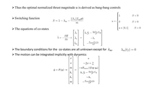 Low thrust interplanetary trajectory optimization (Optimal control) | PPTX