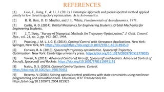 Low thrust interplanetary trajectory optimization (Optimal control) | PPTX