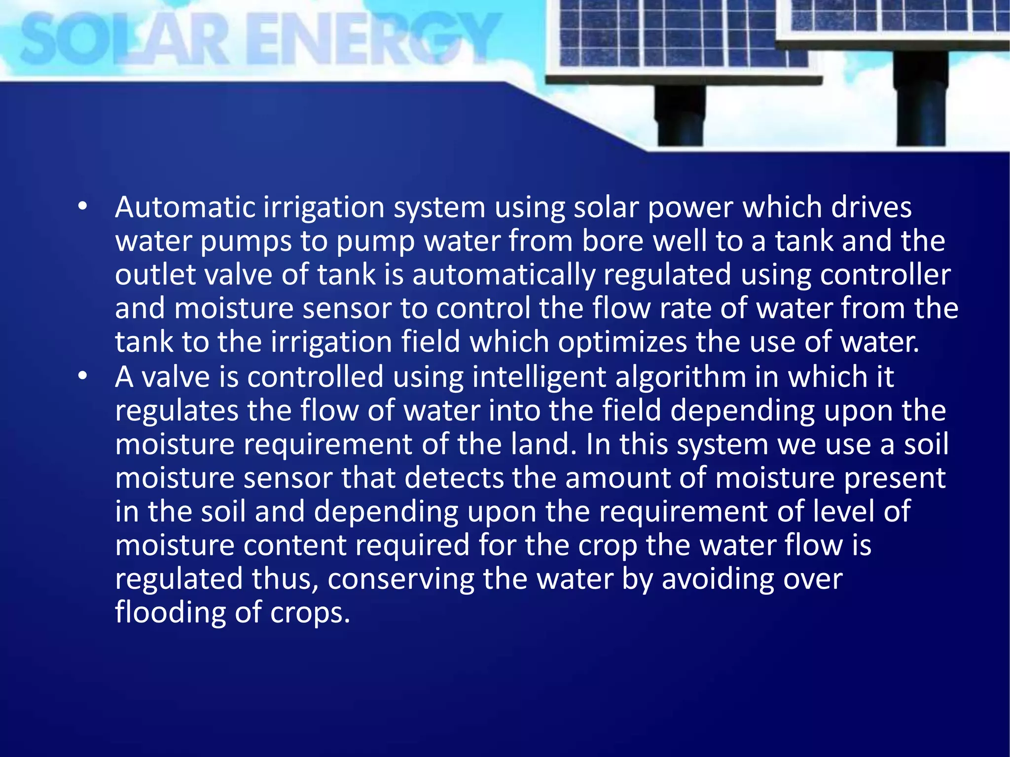 Smart Solar Irrigation System | PPTX