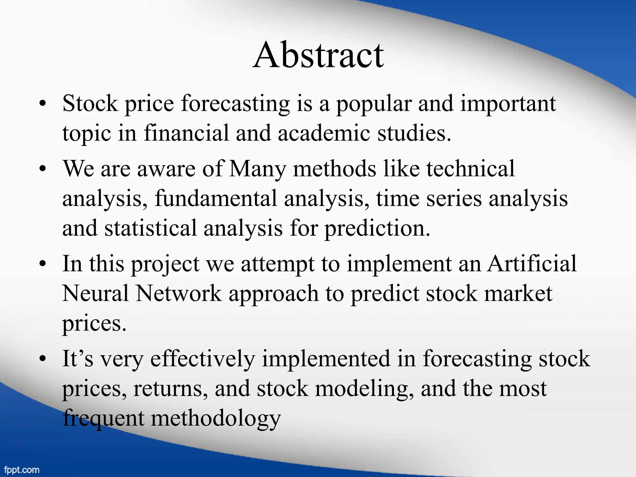 Stock Market Price Prediction Using Technical Analysis | PDF