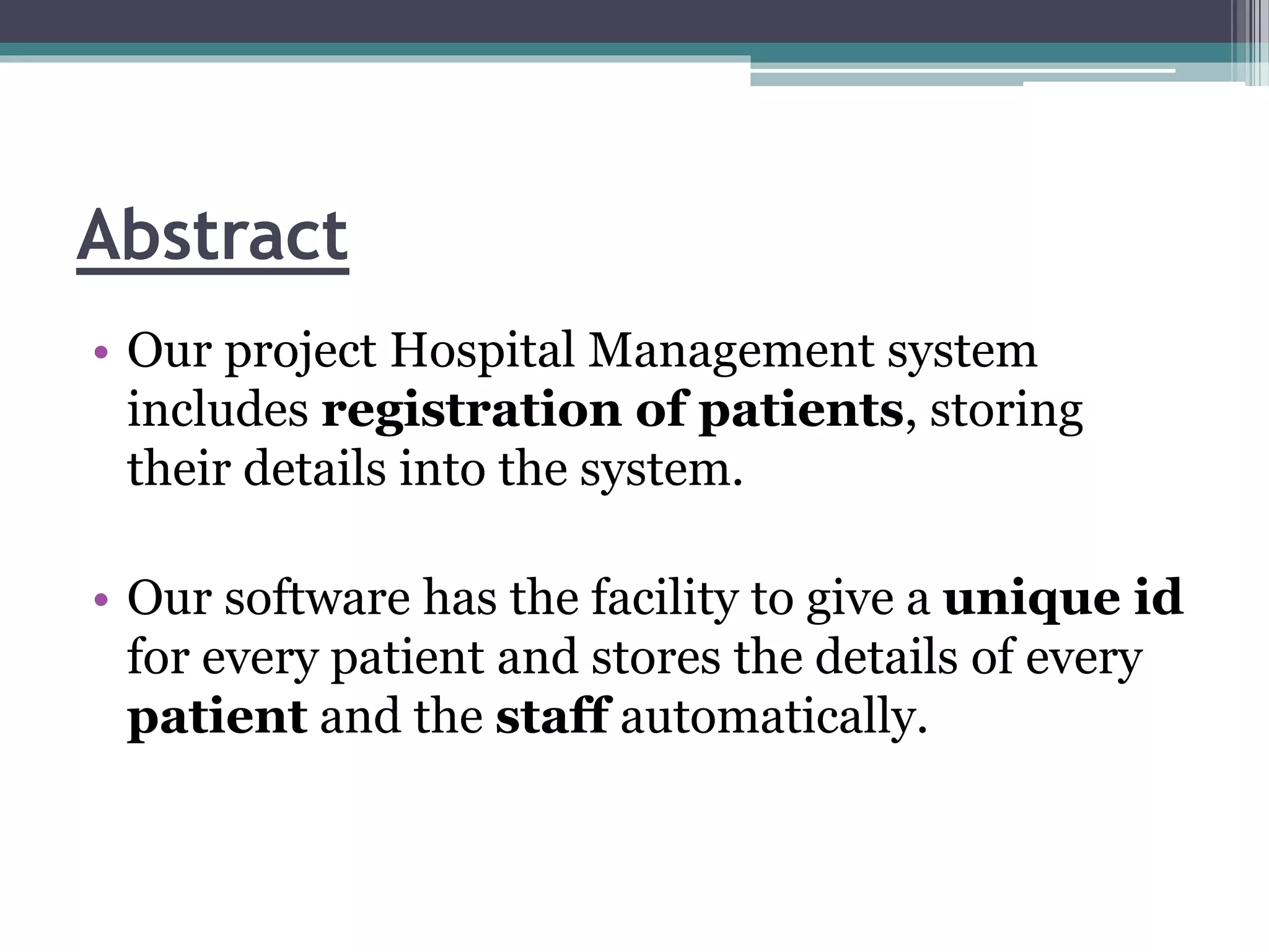 Hospital management system (ppt) | PPTX