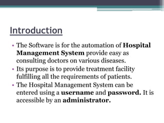 Hospital management system (ppt) | PPTX