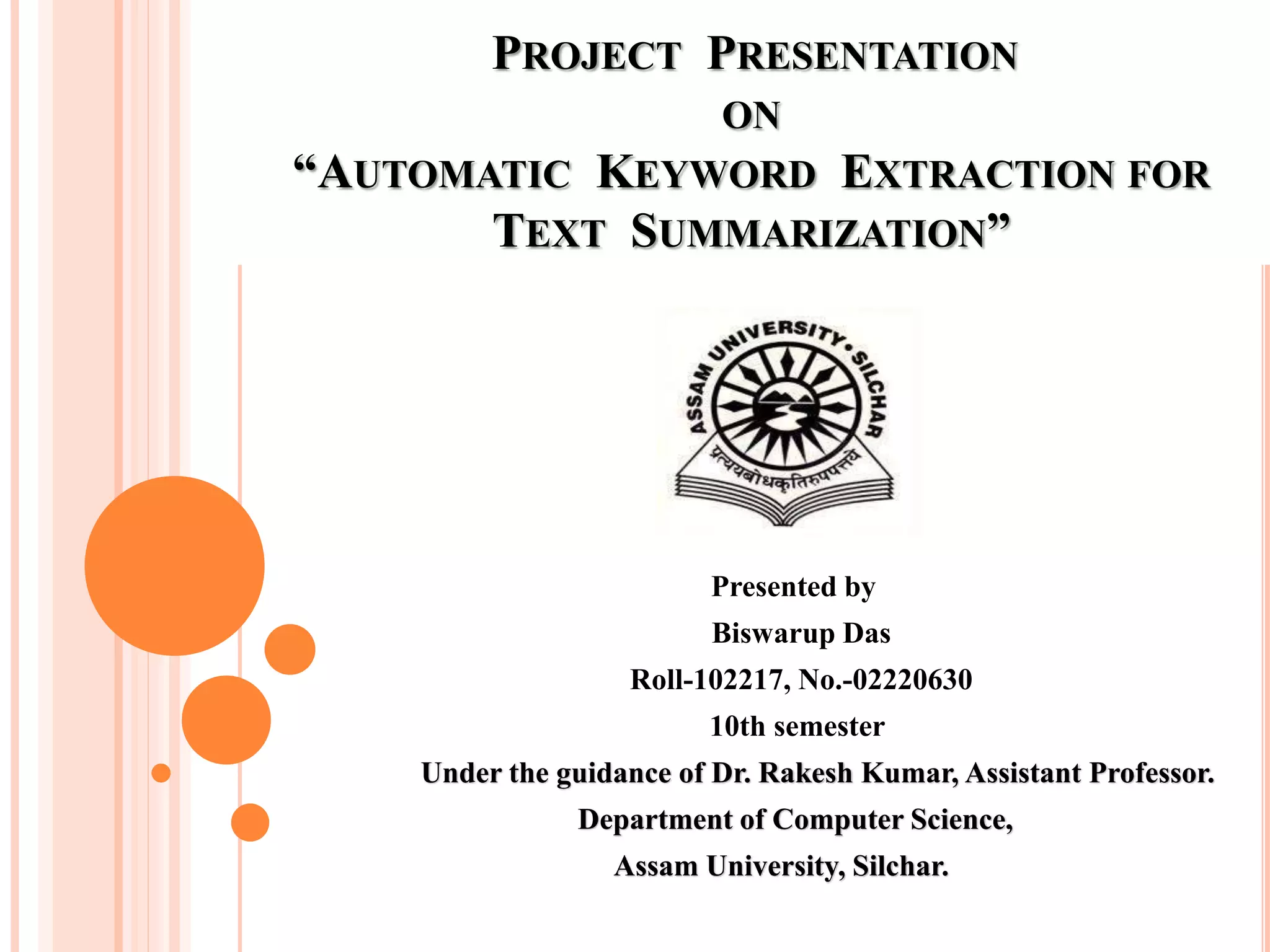 Automatic Keyword Extraction Pptx