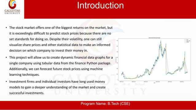 stock market prediction and analysis using python | PPTX | Stocks and ...