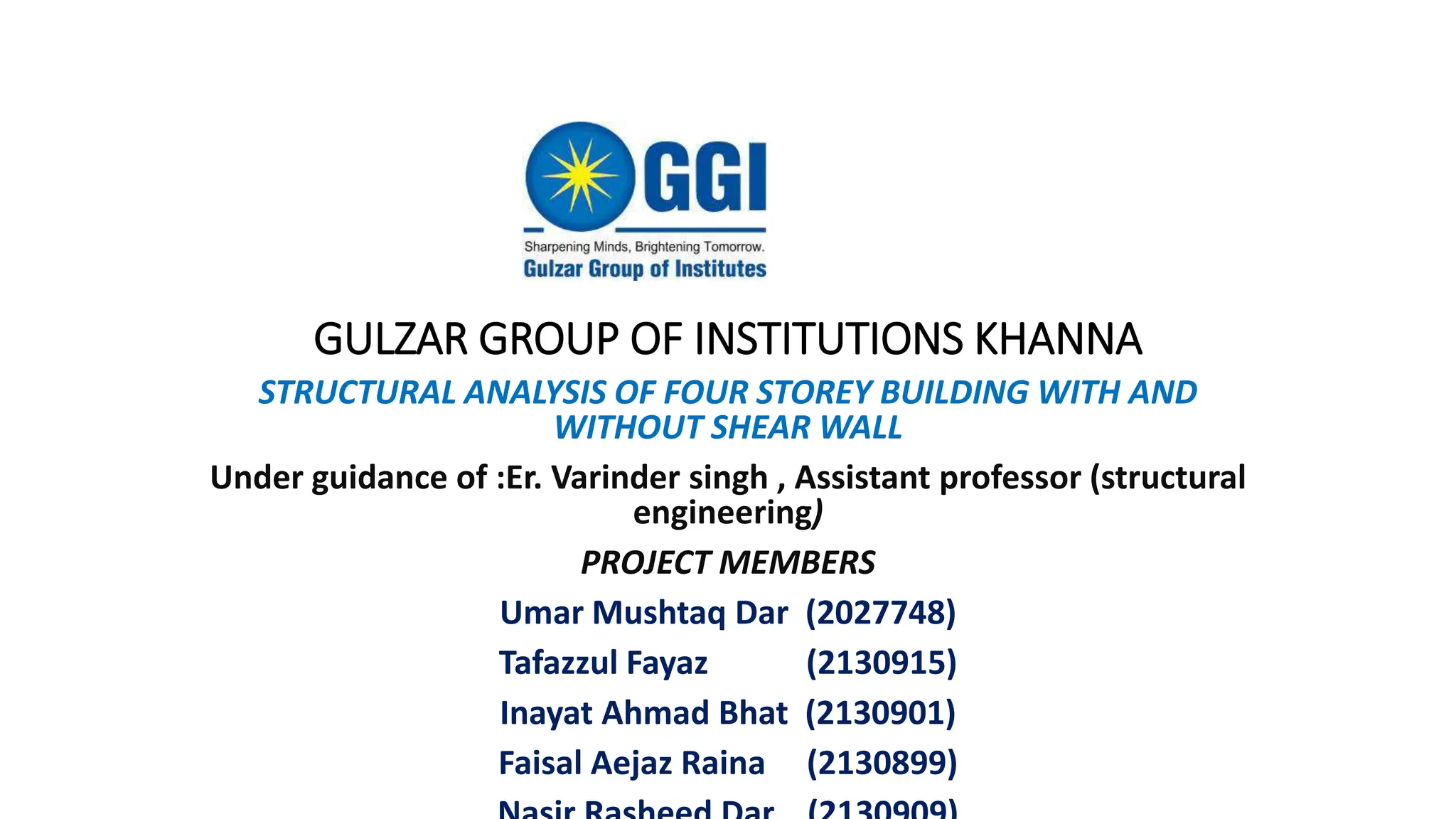 PROJECT PPT.pptx on structural analysis of four storey building with ...