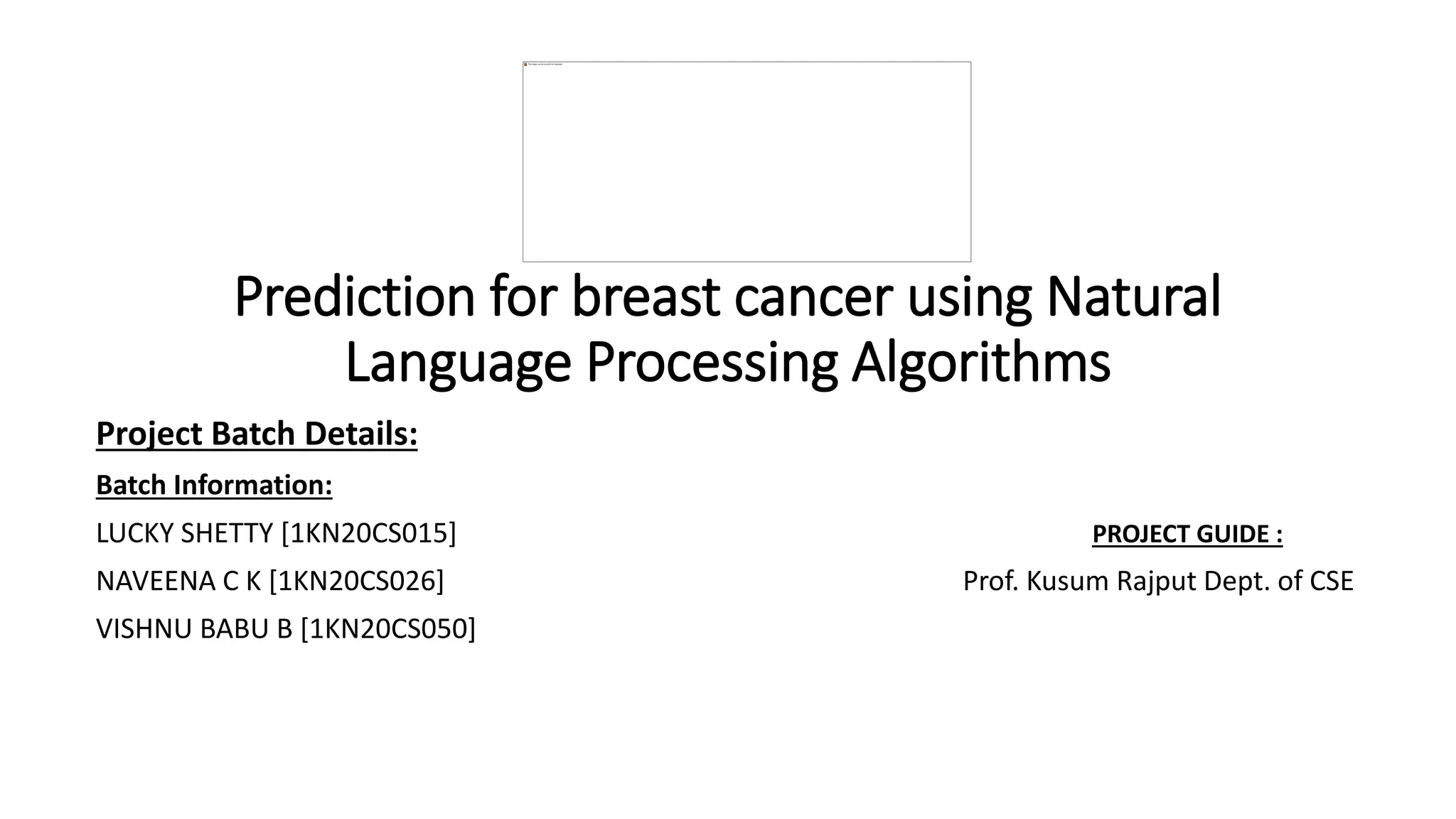 project-ppt-on-breast-cancer-prediction-using-ml | PPTX