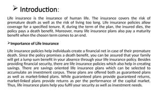 life insurance project by the masters students | PPTX
