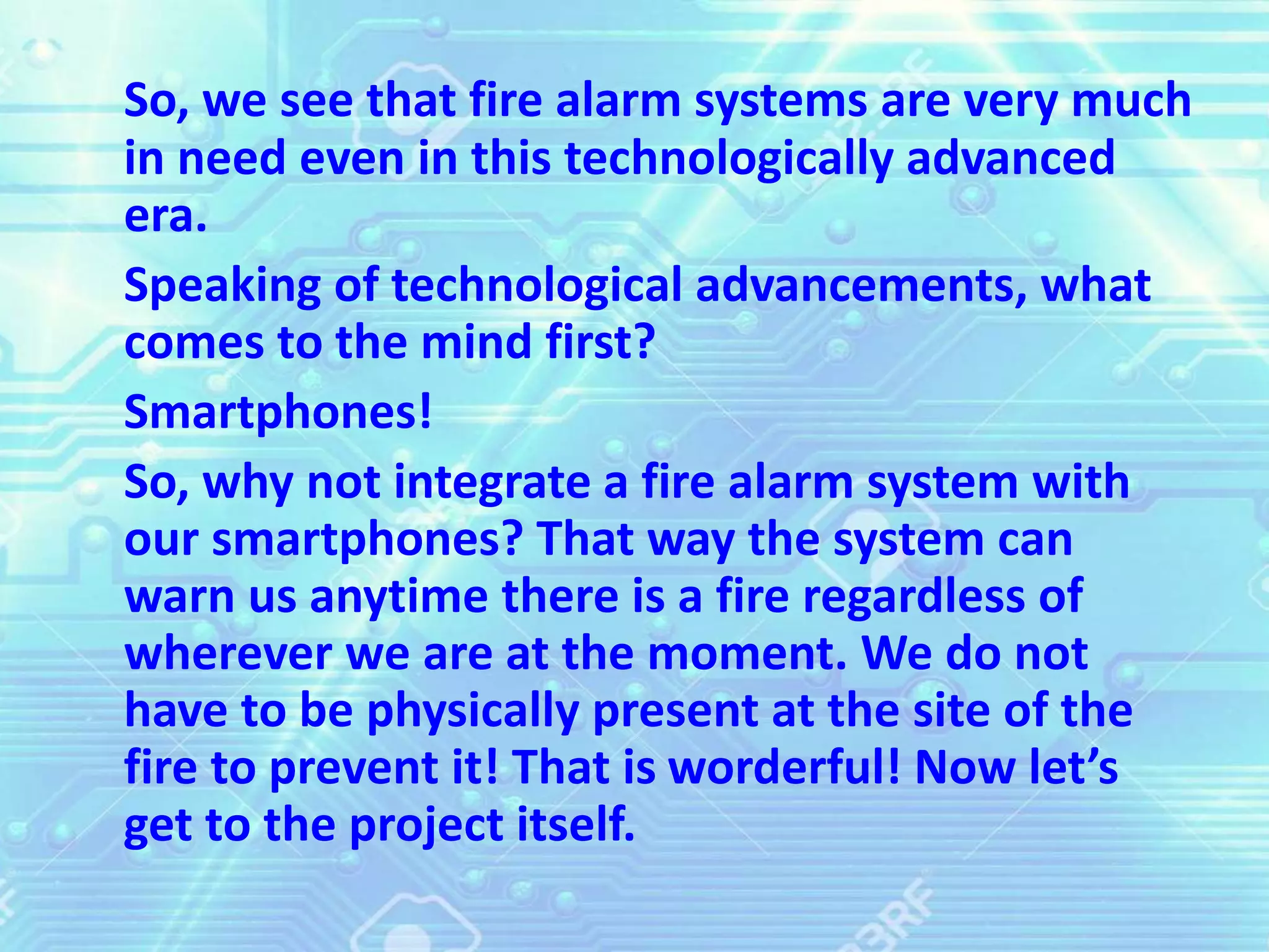 GSM Based SMS fire alert system | PPTX