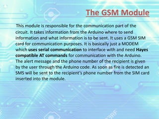 GSM Based SMS fire alert system | PPTX
