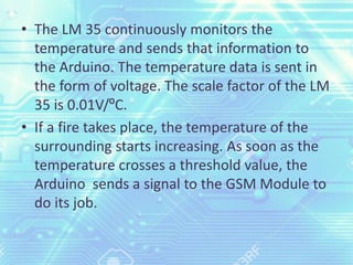 GSM Based SMS fire alert system | PPTX