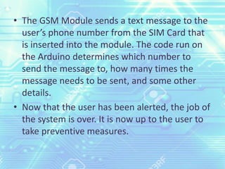 GSM Based SMS fire alert system | PPTX