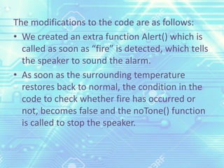 GSM Based SMS fire alert system | PPTX