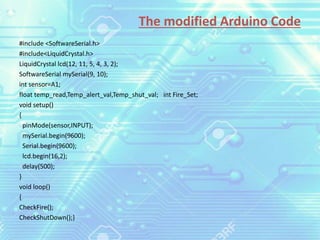 GSM Based SMS fire alert system | PPTX