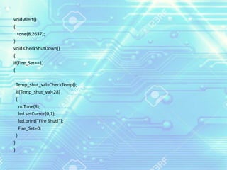 GSM Based SMS fire alert system | PPTX