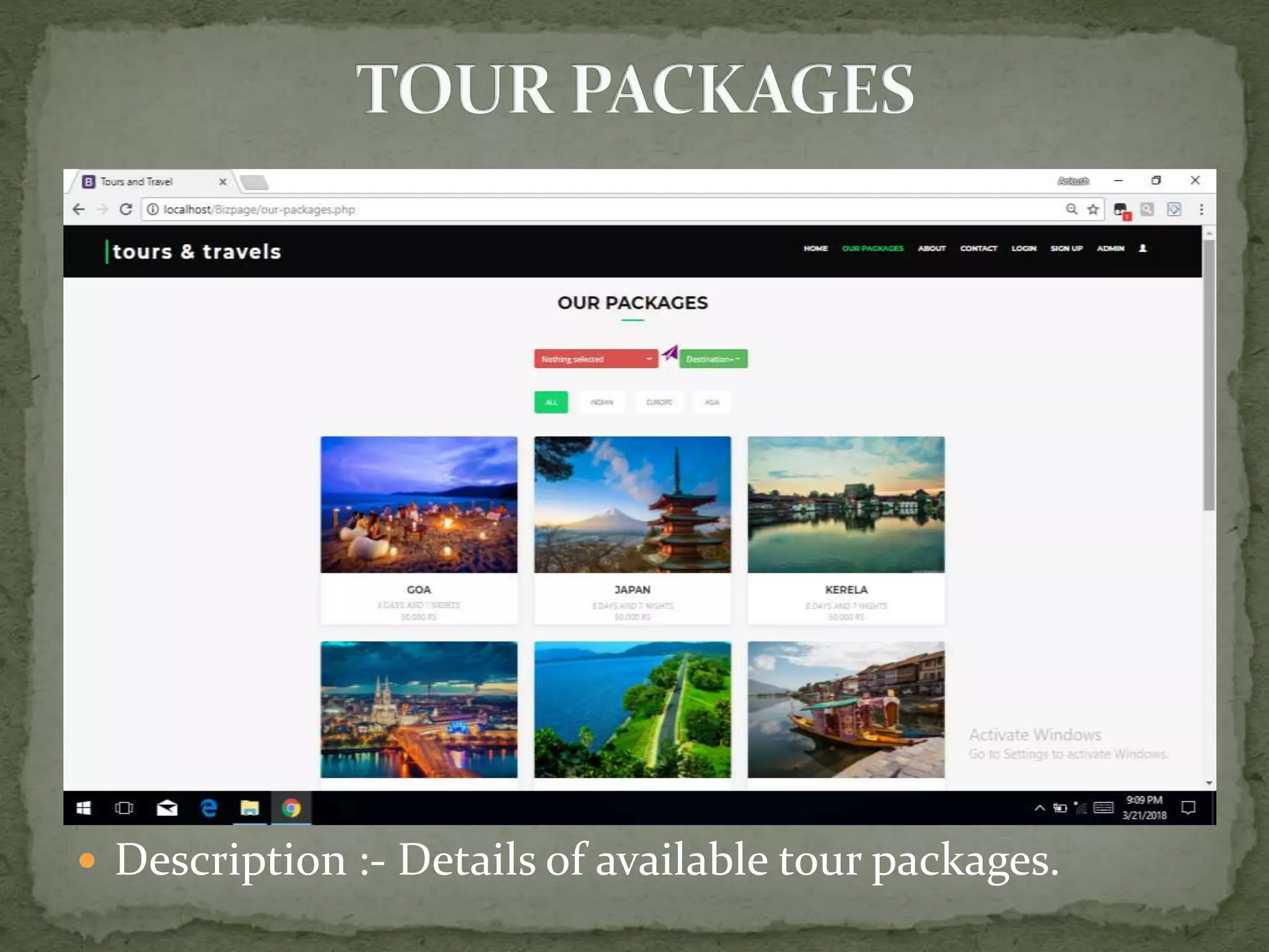 Tour and Travel Management System ppt | PPTX