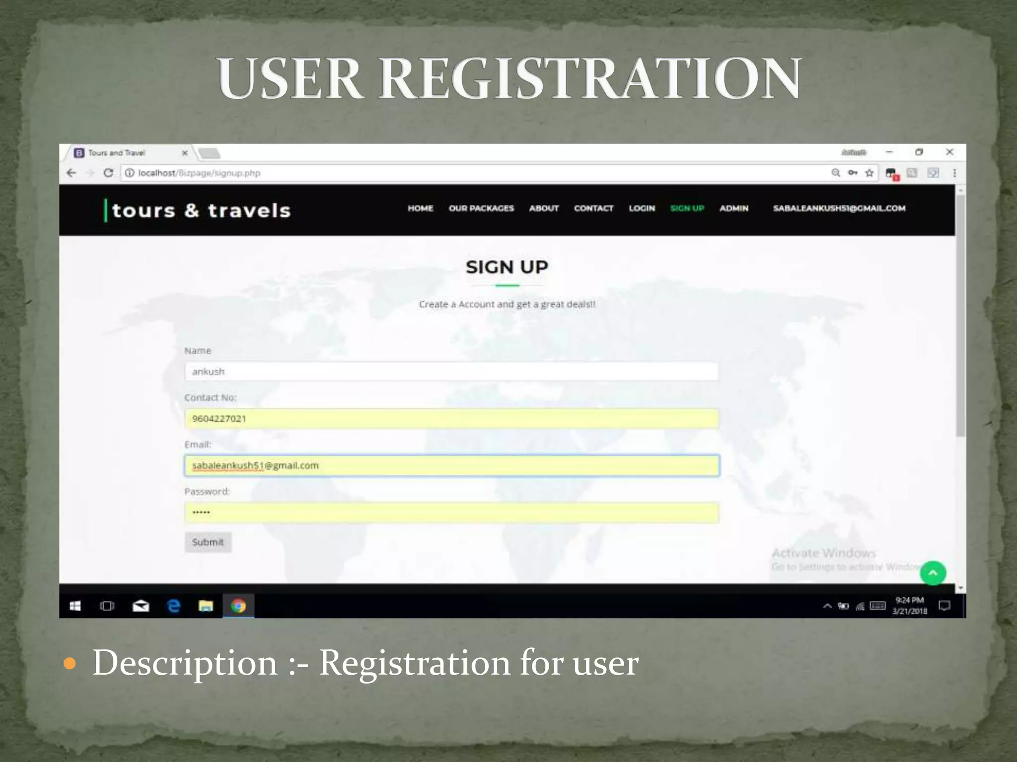 Tour and Travel Management System ppt | PPTX