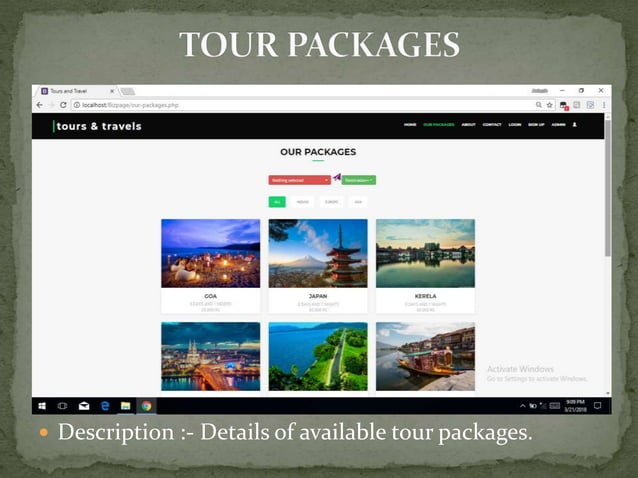 Tour and Travel Management System ppt | PPTX