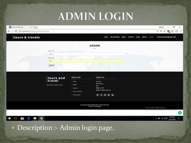 Tour and Travel Management System ppt | PPTX