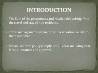 Tour and Travel Management System ppt | PPTX