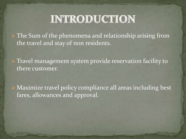 Tour and Travel Management System ppt | PPTX