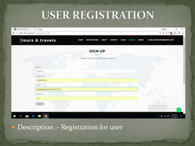 Tour and Travel Management System ppt | PPTX