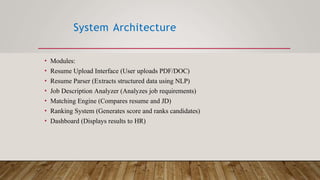Resume analyzer with automatic transmission | PPTX
