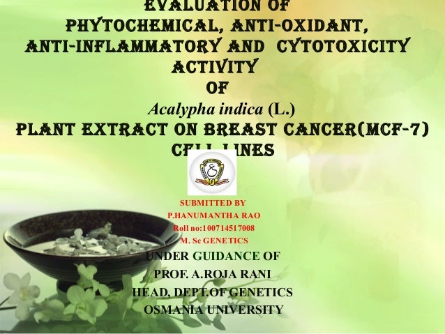 Evaluation Of Phytochemical Anti Oxidant Anti Inflammatory And Cyt…