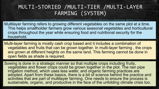 multi-layer farming system | PPTX