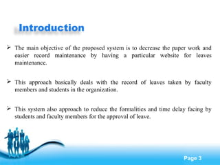 online leave management system | PPT