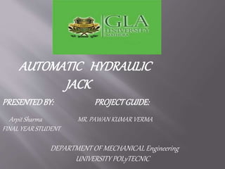 Project ppt on hydraulic jack | PPTX