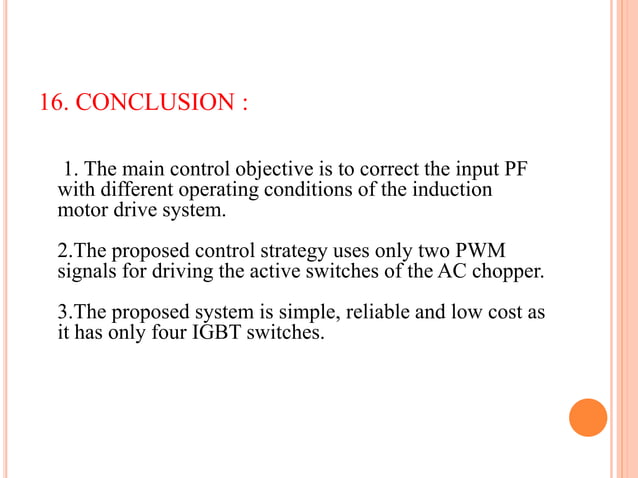 Using Hbcc System Power Factor Correction Of Three Phase Pwm Ac Chopper