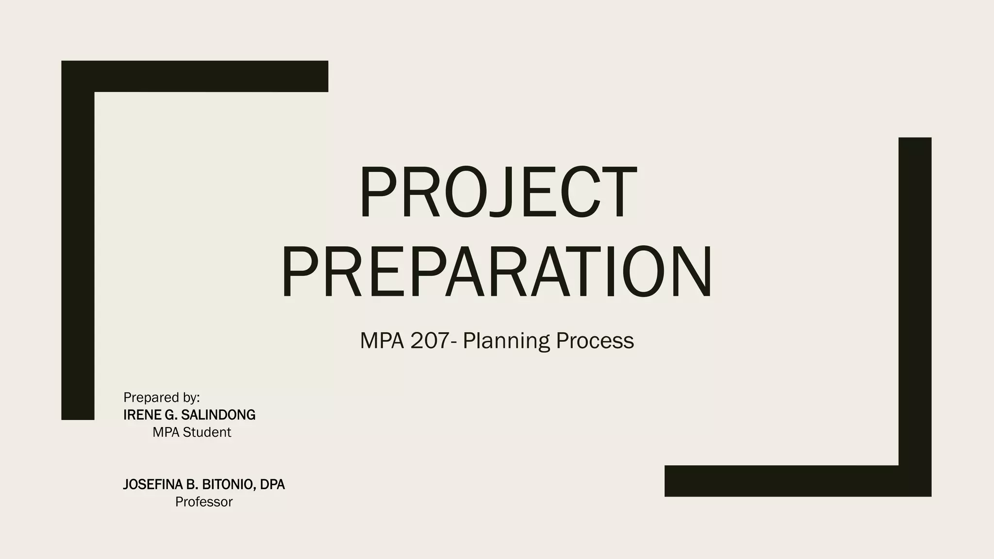 Project Preparation | PDF