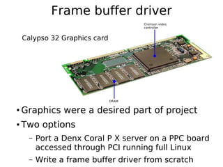 µCLinux on Pluto 6 Project presentation | ODP | Operating Systems | Computer Software and ...