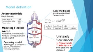 Numerical simulation of blood flow in flexible arteries using Fluid ...
