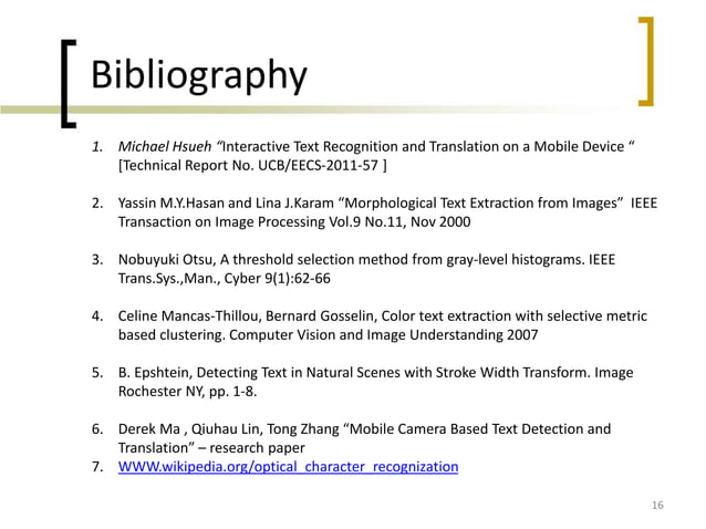 Word Detection & Translation from image on an android device | PPT