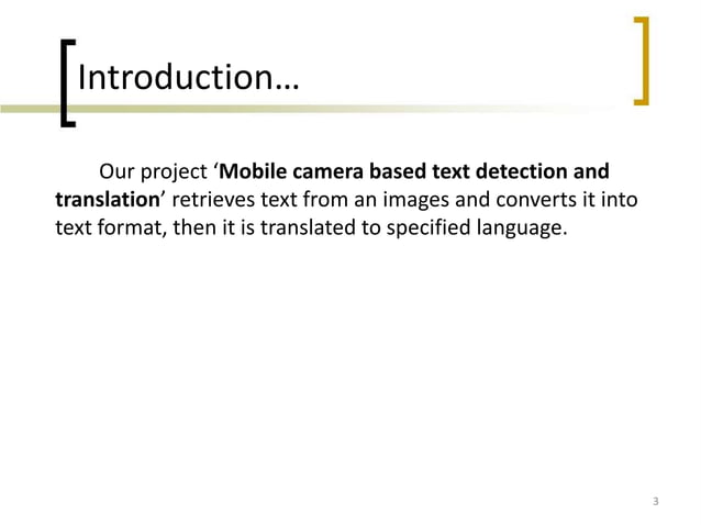 Word Detection & Translation from image on an android device | PPT
