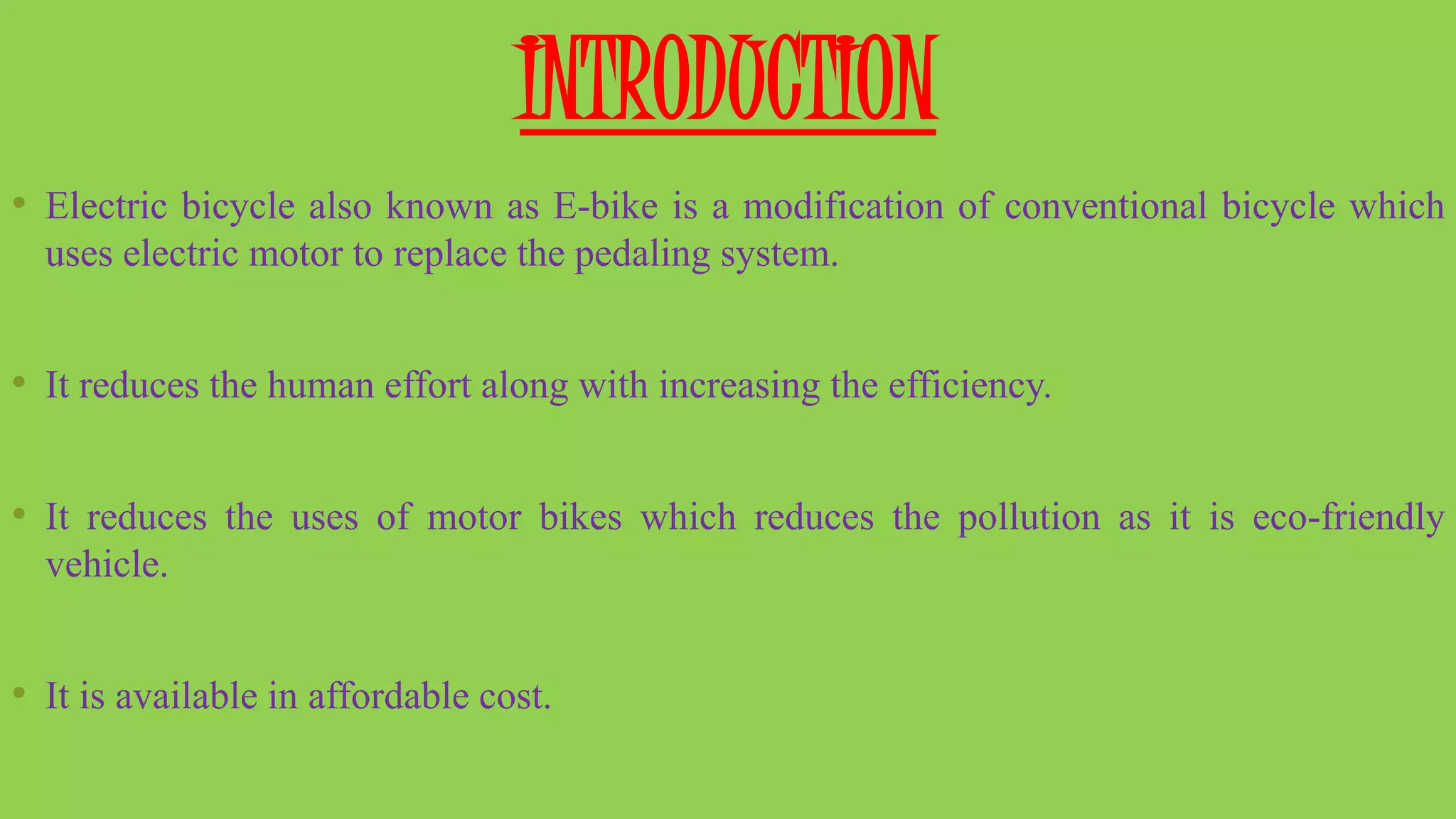 E-bike ppt | PPTX