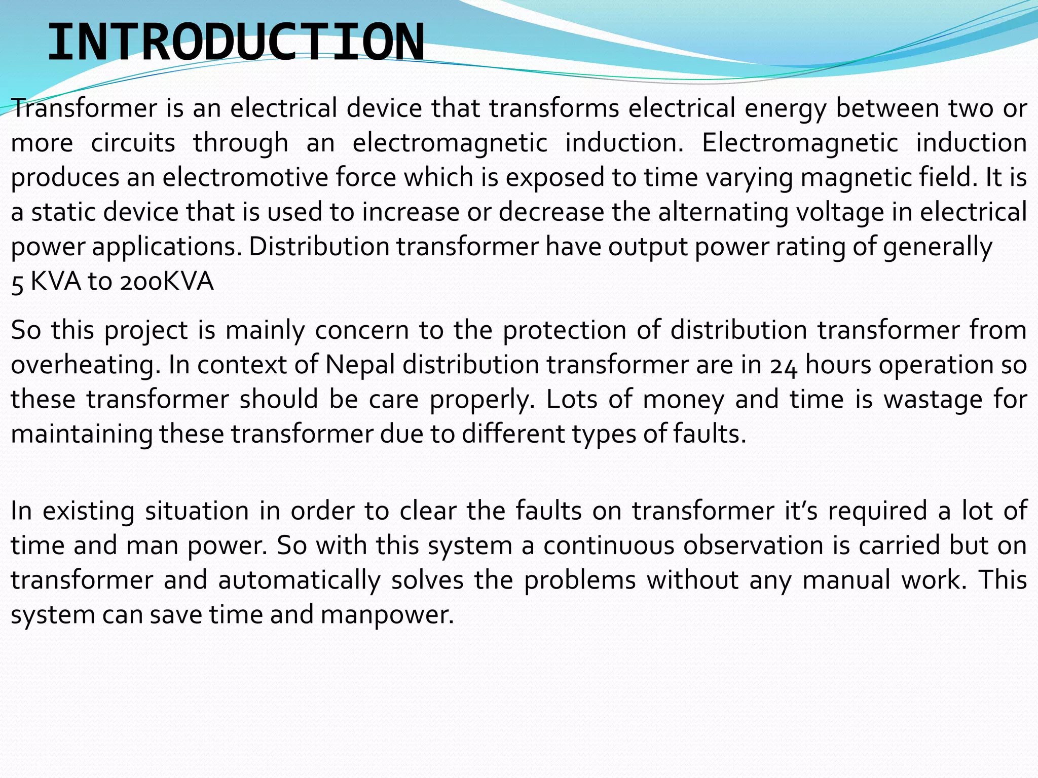 transformer protection from over heating | PPTX