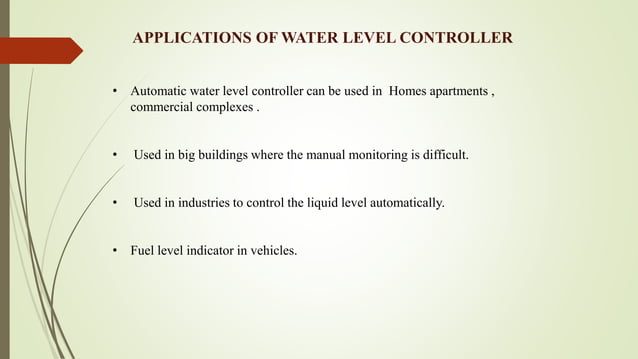 Water Level Controller Using 8051 Microcontroller Ppt