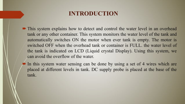 Water Level Controller Using 8051 Microcontroller Ppt