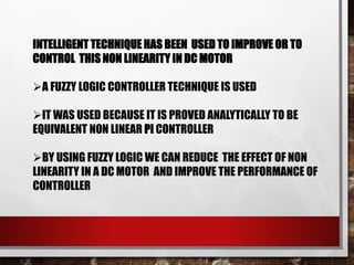 DC Drive Speed Control using Fuzzy Logic Controller | PPTX