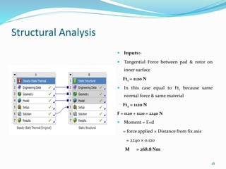 THERMAL & STRUCTURAL ANALYSIS ON DISC BRAKE ROTOR WITH DRAFTING USING CATIA - VBA | PPT