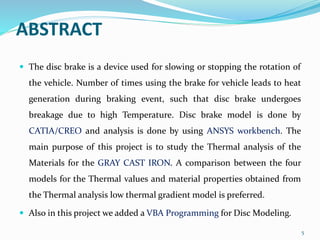 THERMAL & STRUCTURAL ANALYSIS ON DISC BRAKE ROTOR WITH DRAFTING USING ...