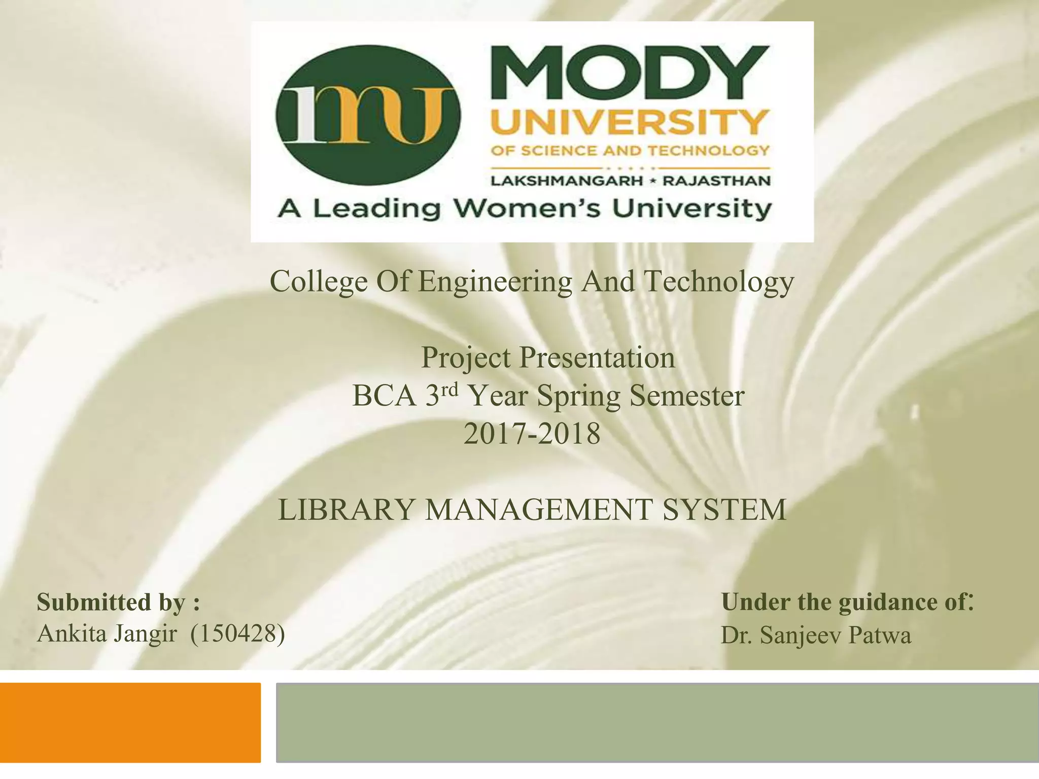 Library Management System | PPTX | Operating Systems | Computer Software and Applications