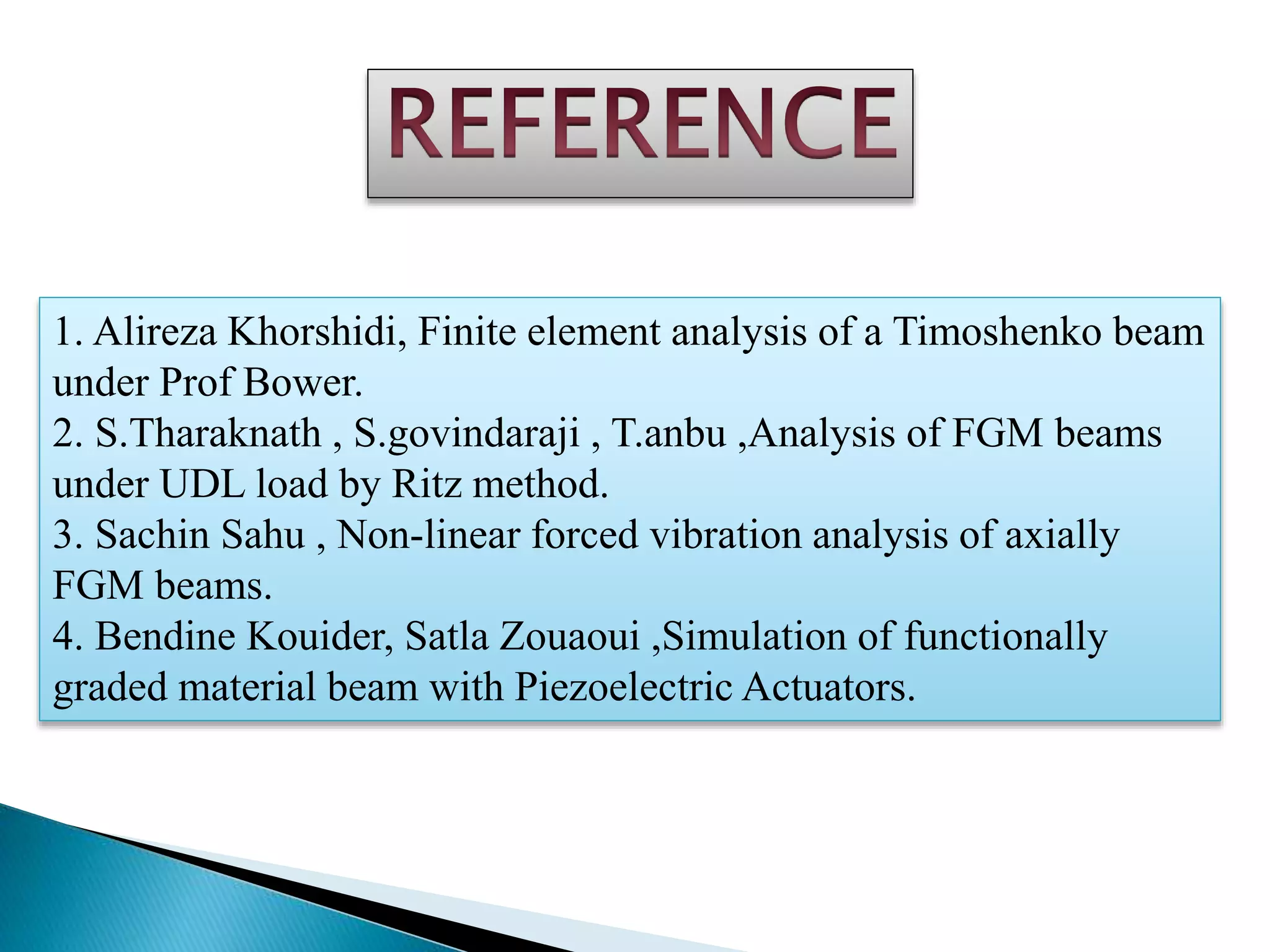 Funtionally Graded Material (FGM) BEAM analysis by ANSYS | PPT